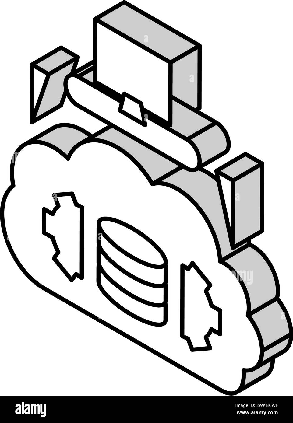serverless architecture software isometric icon vector illustration ...