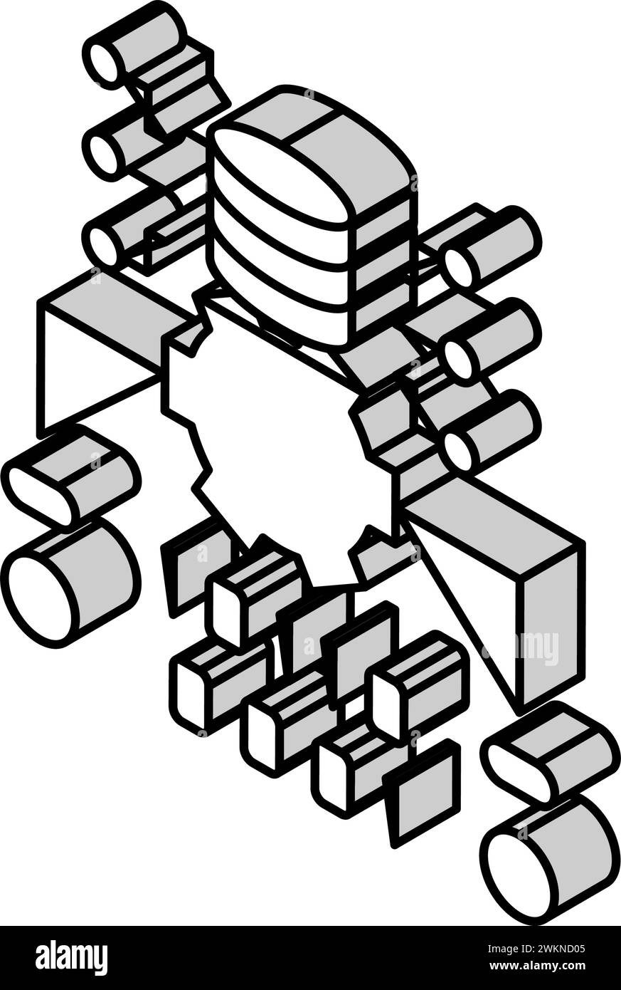 source code management isometric icon vector illustration Stock Vector ...