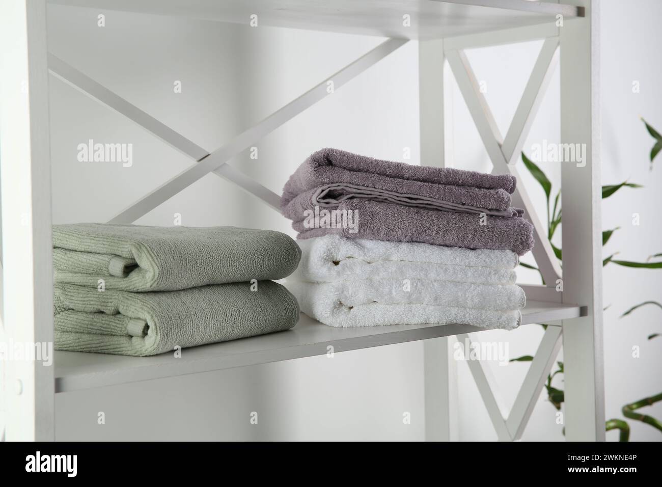 Towels on shelf hi-res stock photography and images - Alamy