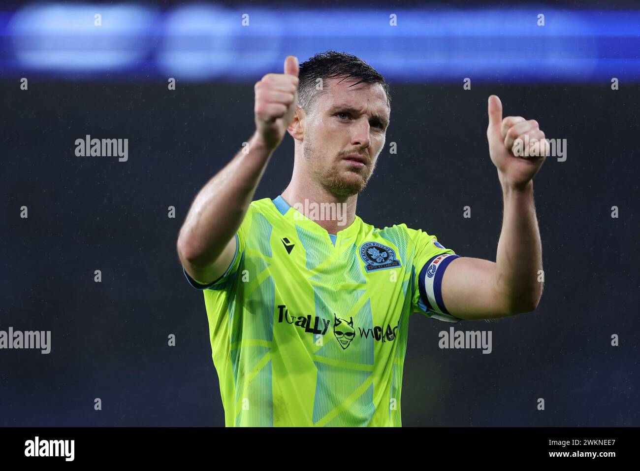 Cardiff, UK. 20th Feb, 2024. Dominic Hyam of Blackburn Rovers applauds ...