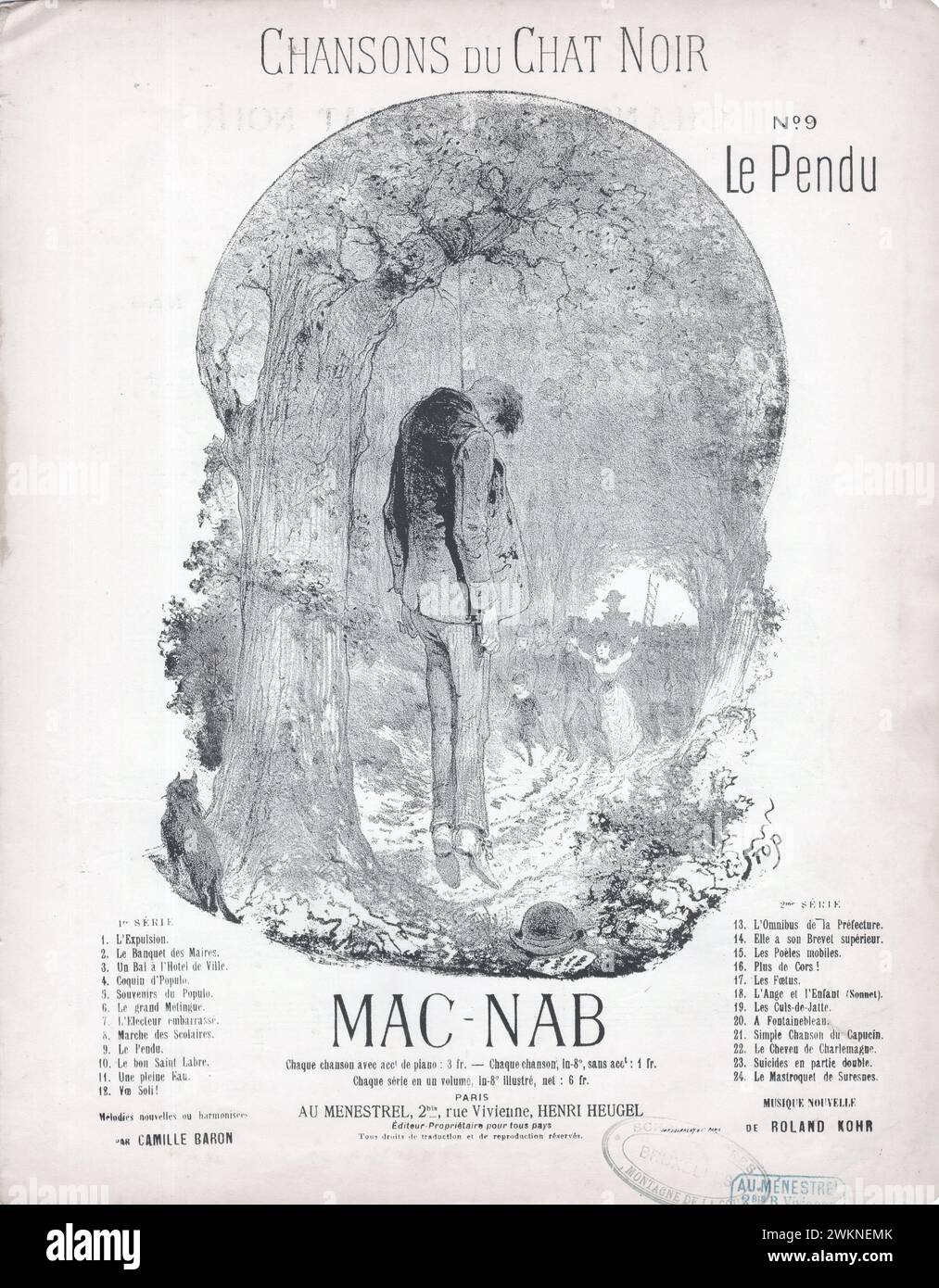 Le Pendu (The Hanging), 1890 French Sheet Music Stock Photo - Alamy