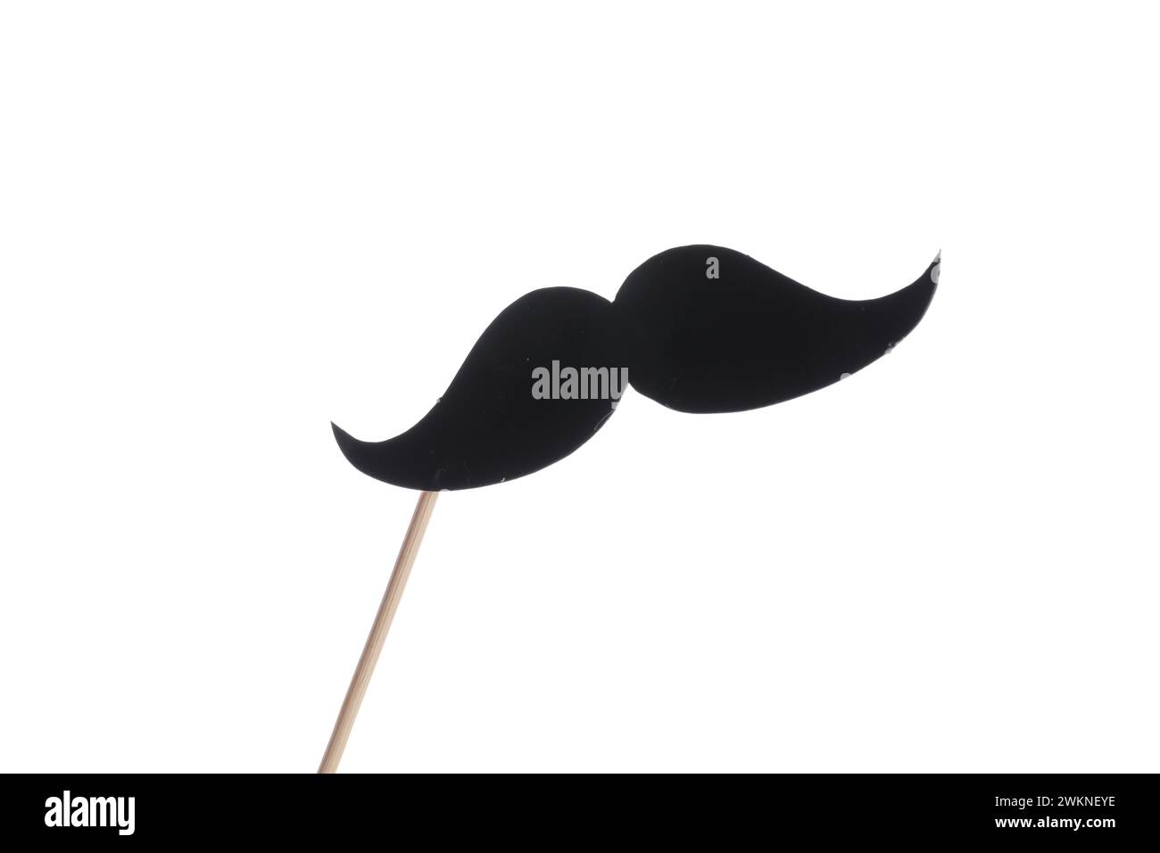 Fake paper mustache on stick against white background Stock Photo - Alamy