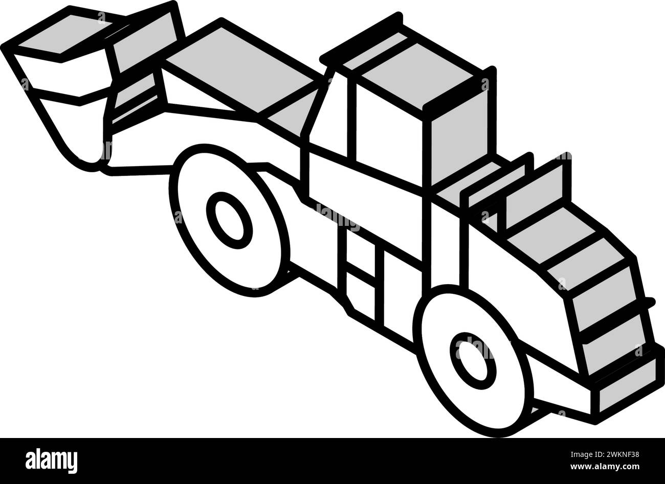 wheel loader construction vehicle isometric icon vector illustration ...
