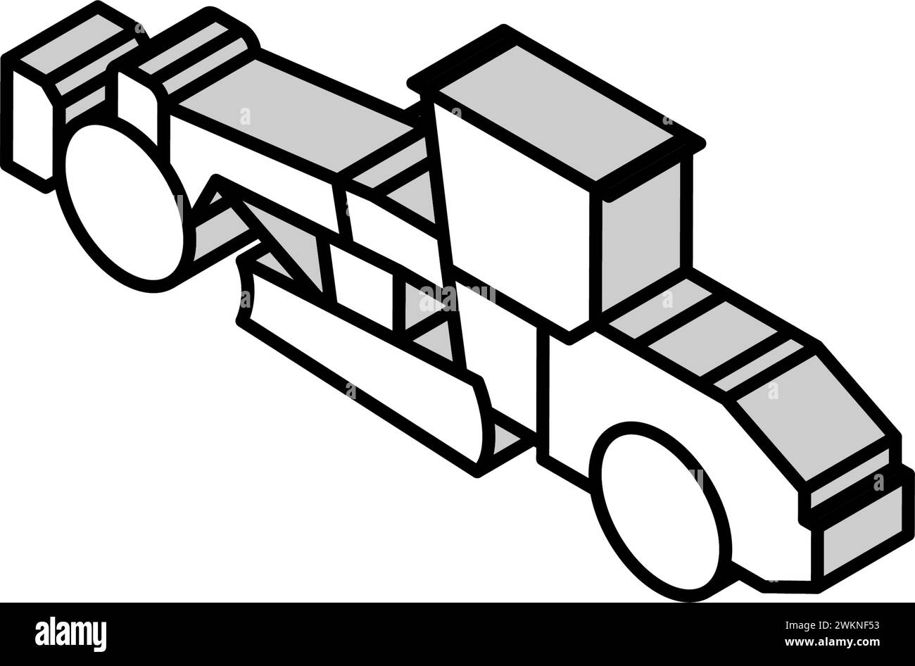 grader machine construction vehicle isometric icon vector illustration ...