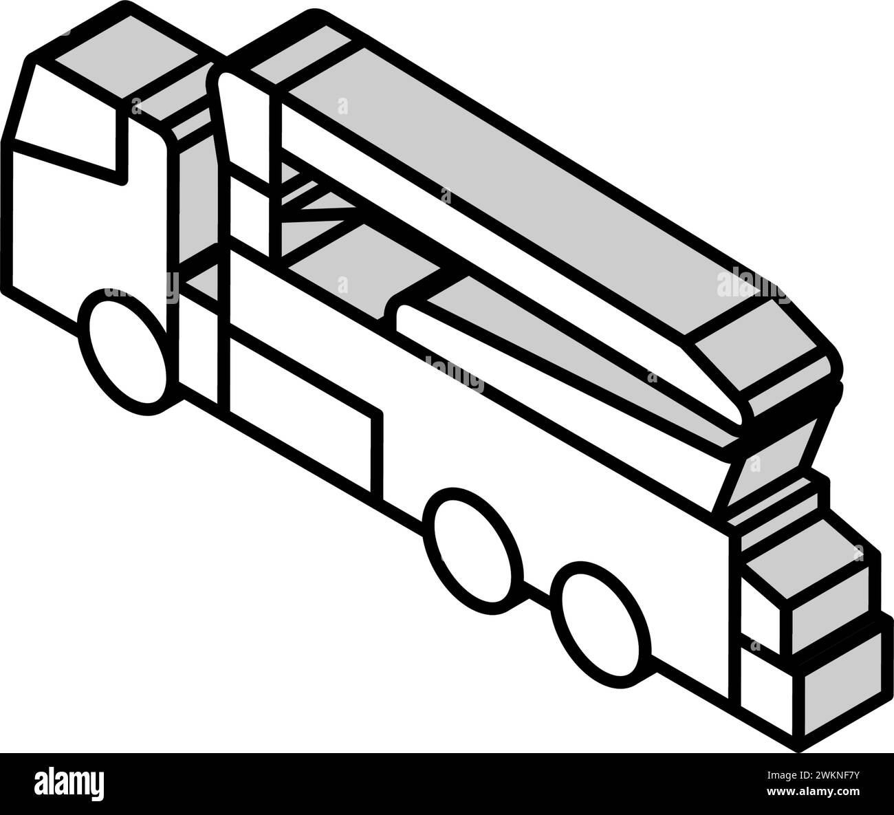 concrete pump construction vehicle isometric icon vector illustration ...