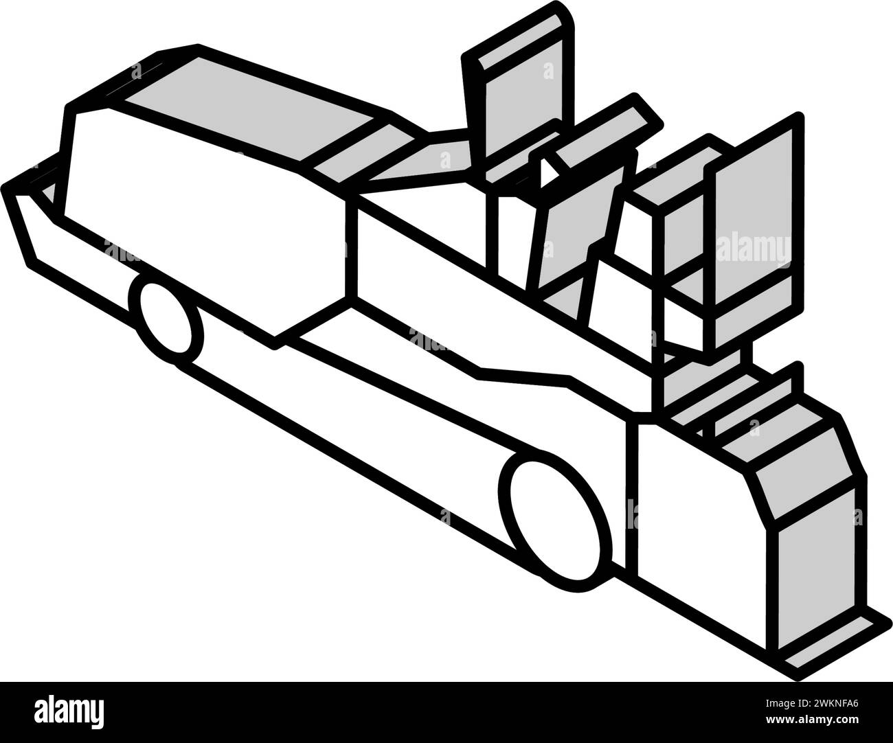 asphalt paver construction vehicle isometric icon vector illustration ...