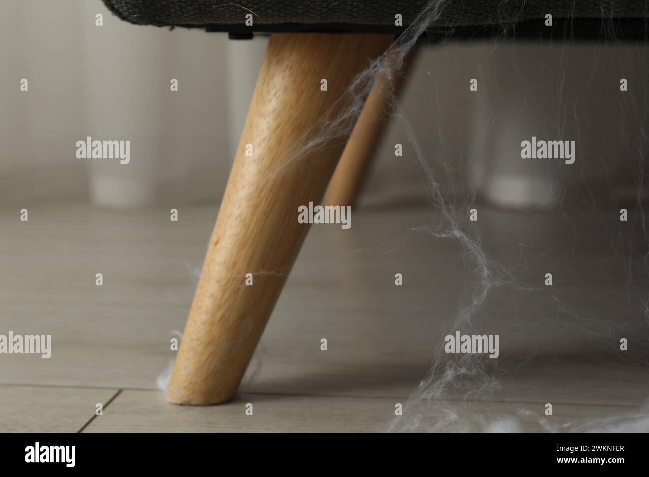 Old cobweb on chair in room, closeup Stock Photo - Alamy