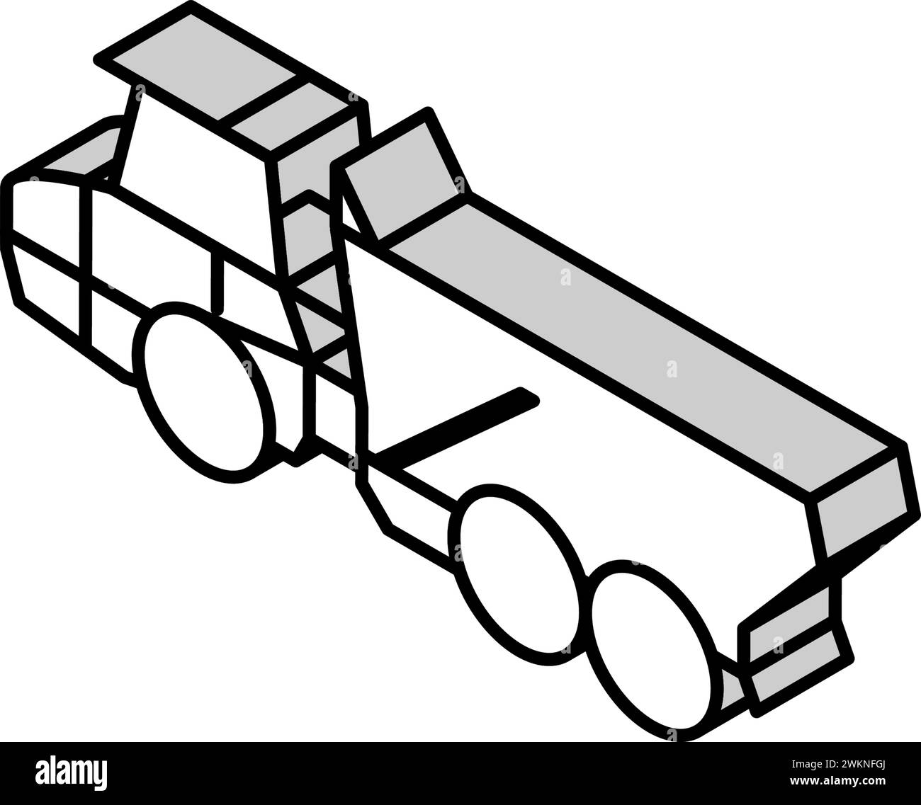 articulated hauler construction vehicle isometric icon vector ...