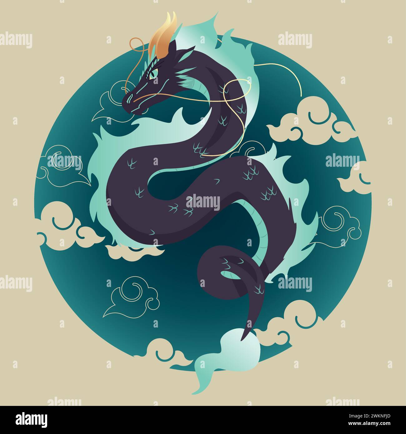 Colored chinese dragon cartoon character Vector Stock Vector Image ...
