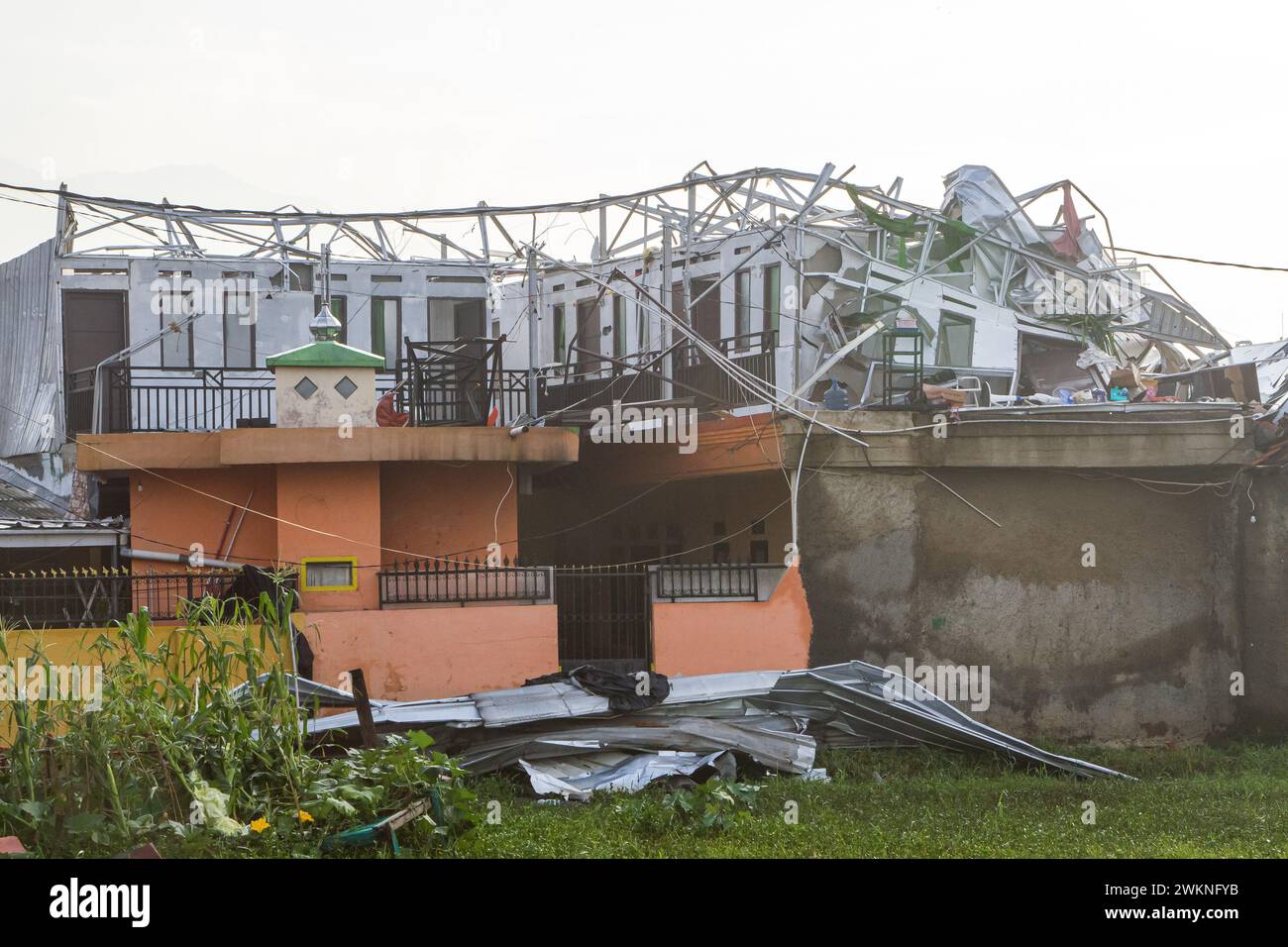 February 22, 2024, Sumedang Regency, West Java, Indonesia: A house destroyed by heavy rain and ...