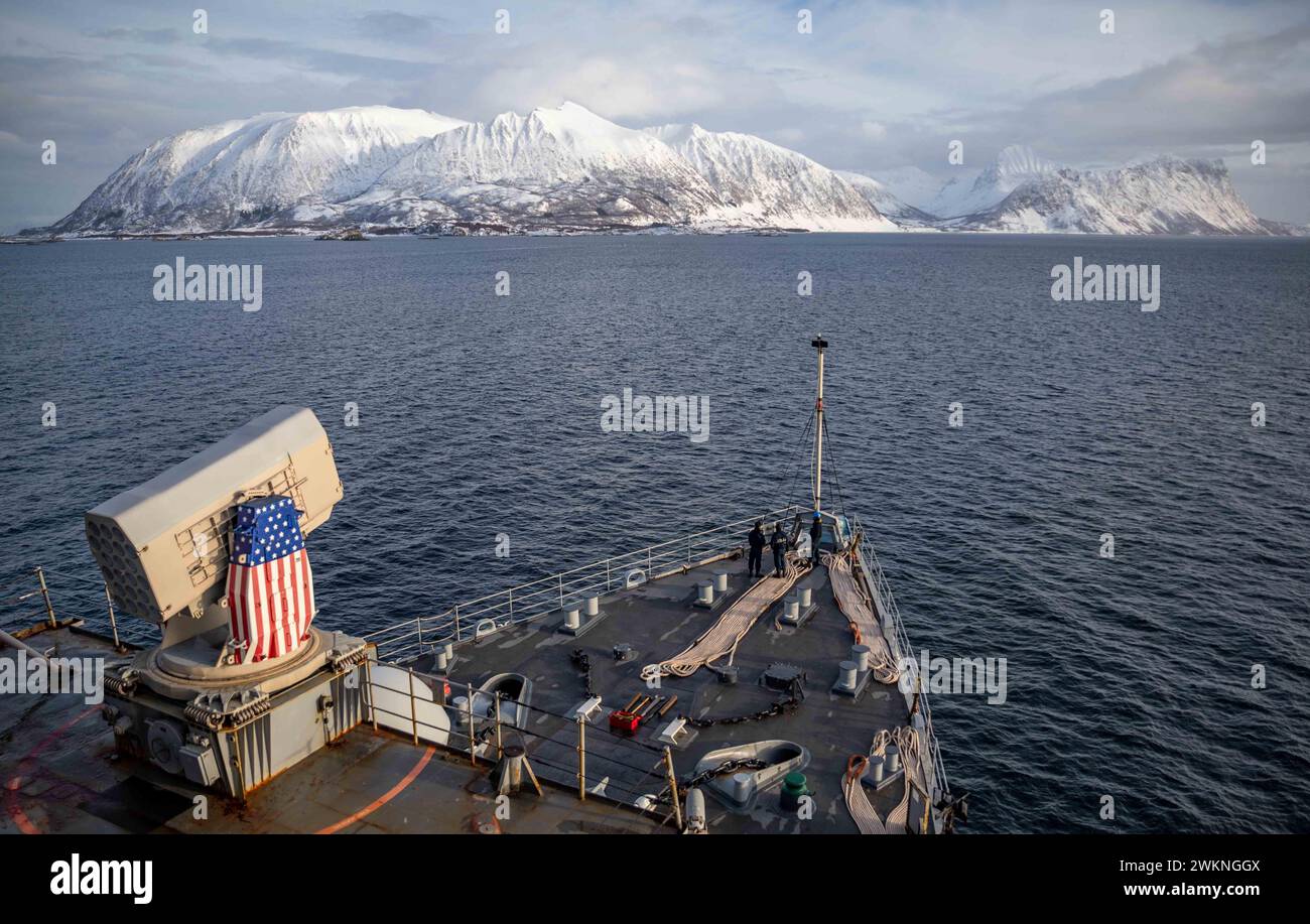 Harstad, Norway. 21st Feb, 2024. The Whidbey Island-class dock landing ...