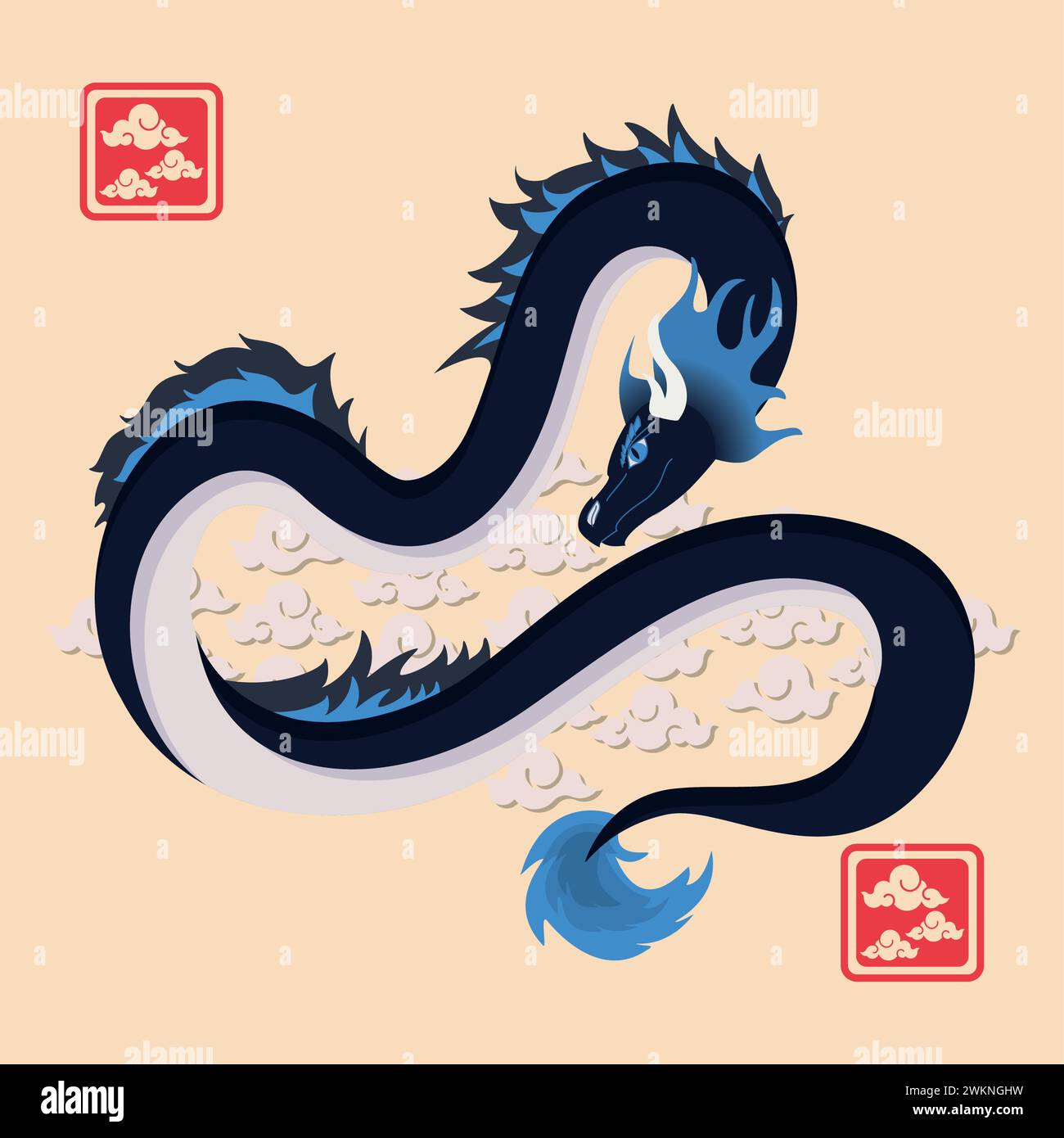 Colored chinese dragon cartoon character Vector Stock Vector Image ...