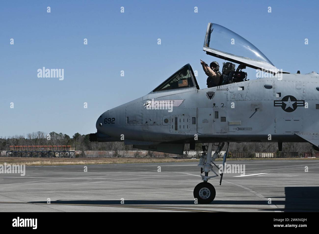 An A-10C Thunderbolt II from the 175th Fighter Wing taxis for takeoff ...