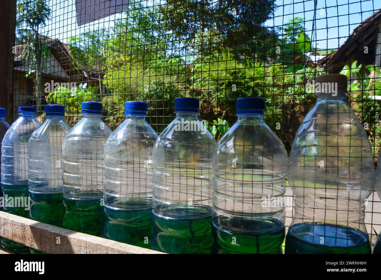 Gasoline sold in retail uses liter bottles Stock Photo - Alamy