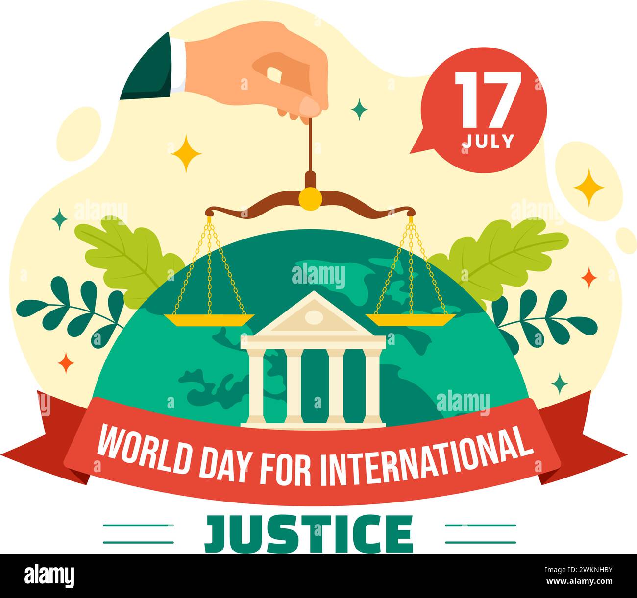 World Day of Social Justice Vector Illustration with Scales or Hammer ...