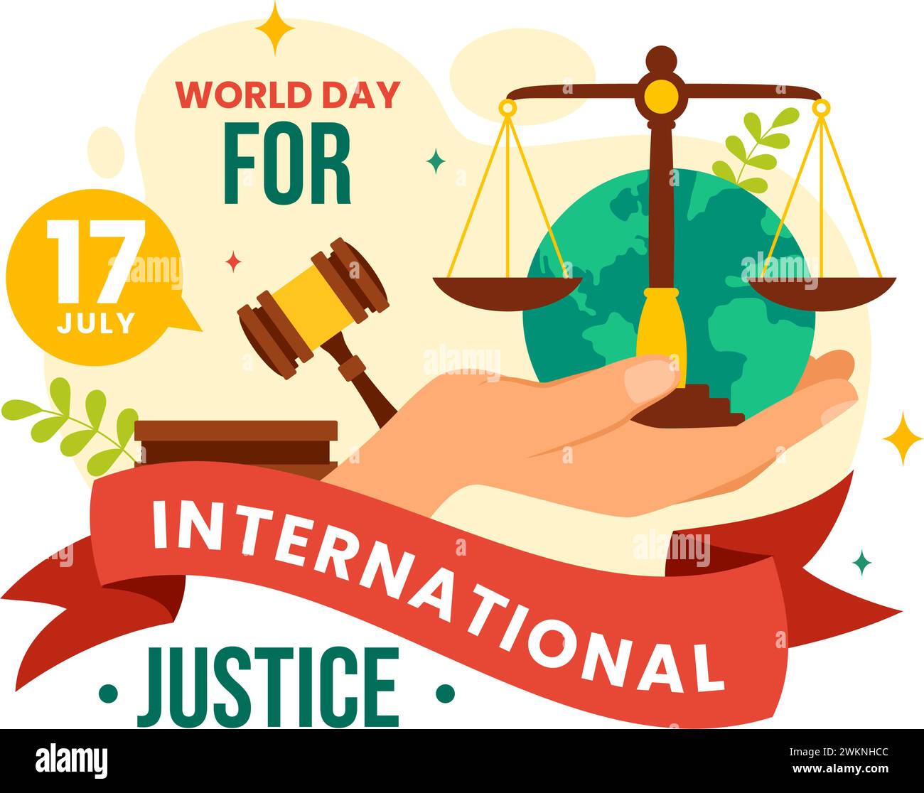 World Day of Social Justice Vector Illustration with Scales or Hammer ...