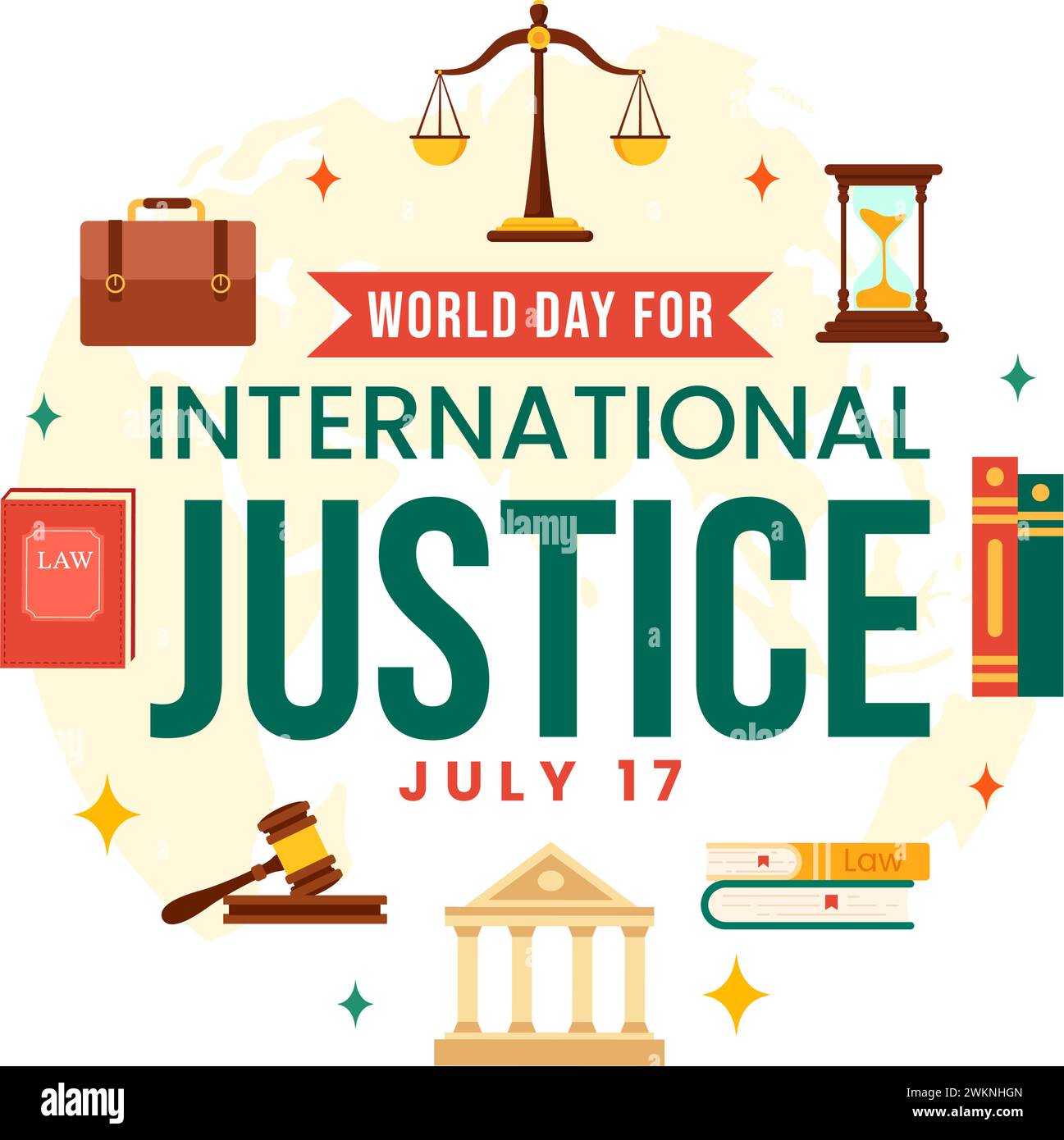 World Day of Social Justice Vector Illustration with Scales or Hammer ...