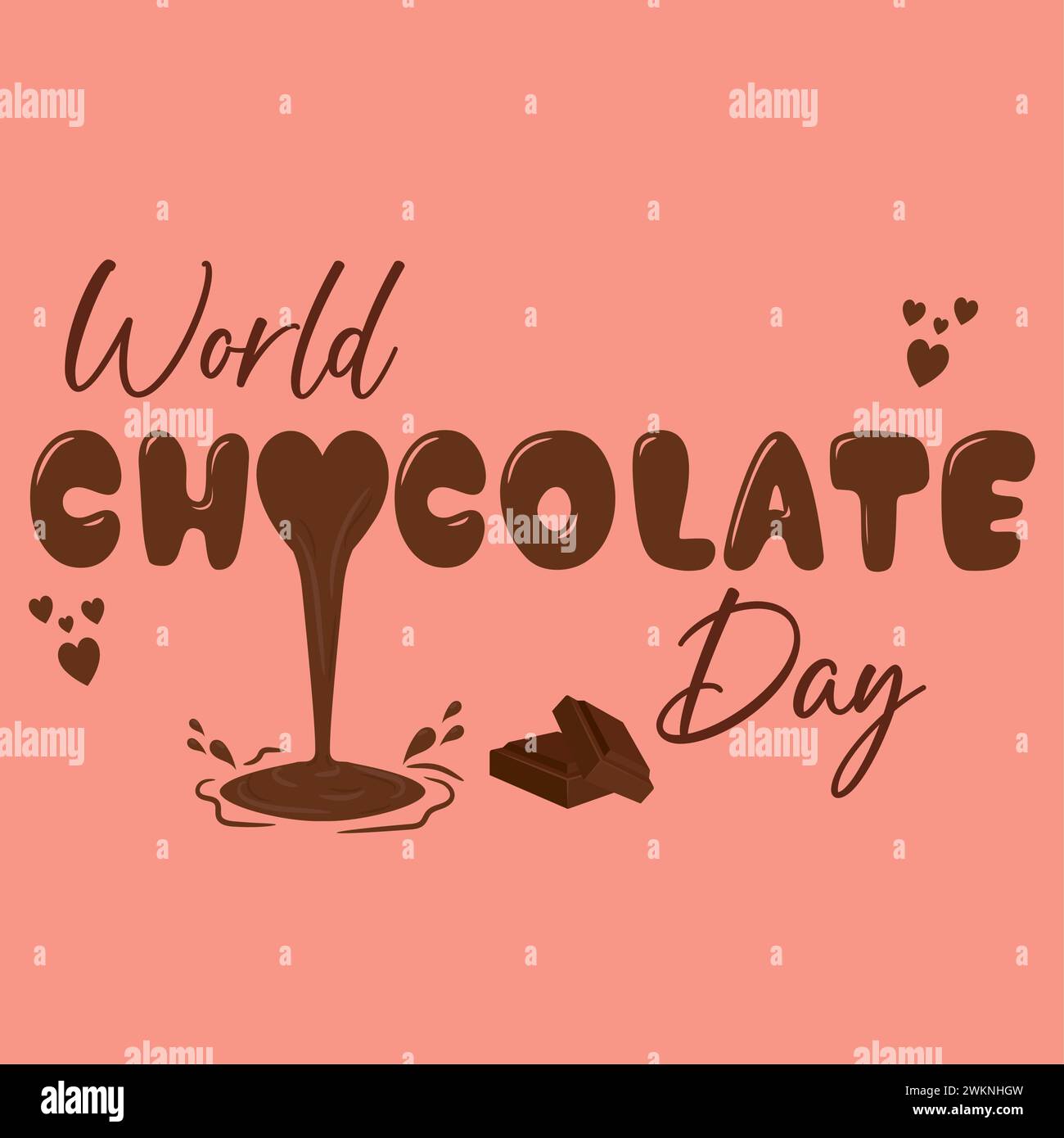 World chocolate day lettering Vector Stock Vector Image & Art - Alamy