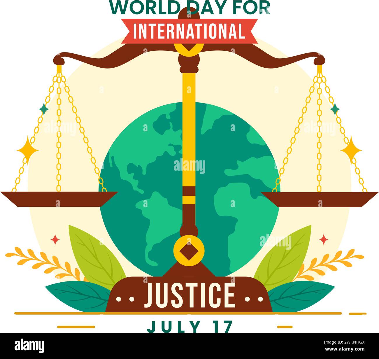 World Day of Social Justice Vector Illustration with Scales or Hammer ...