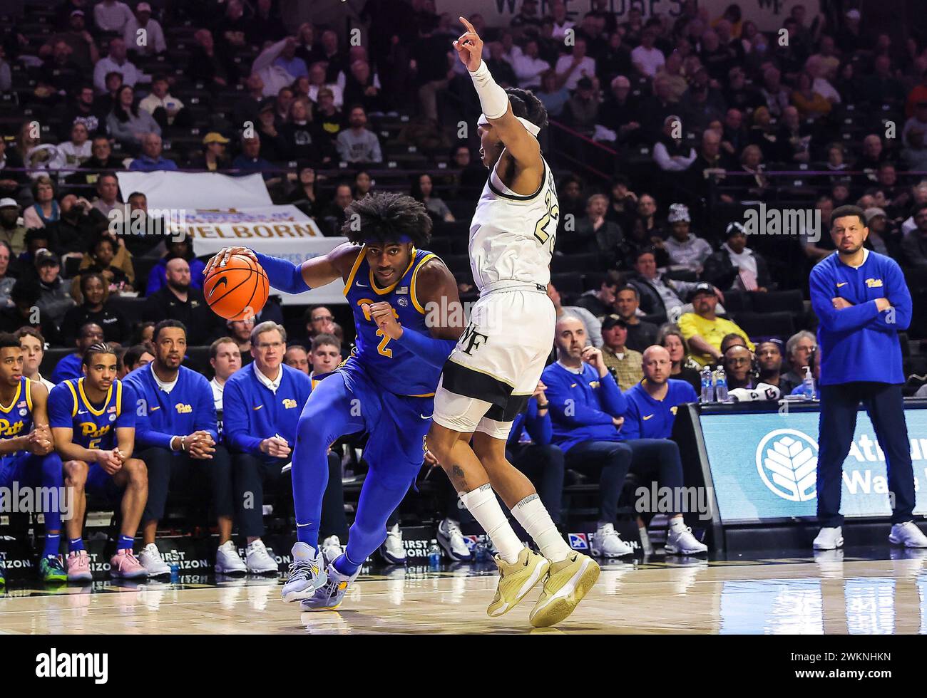 February 20, 2024: Pittsburgh senior Blake Hinson (2) drives to the ...