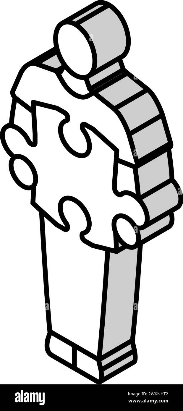 human jigsaw puzzle isometric icon vector illustration Stock Vector ...