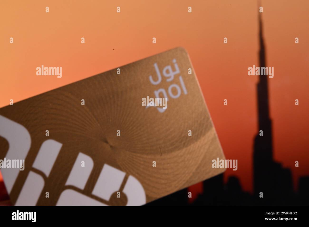 Dubai, United Arab Emirates. 21st Feb, 2024. ANOL fare card for the RTA ...