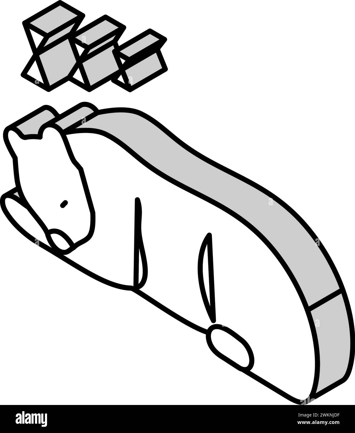 sleeping bear sleep night isometric icon vector illustration Stock ...