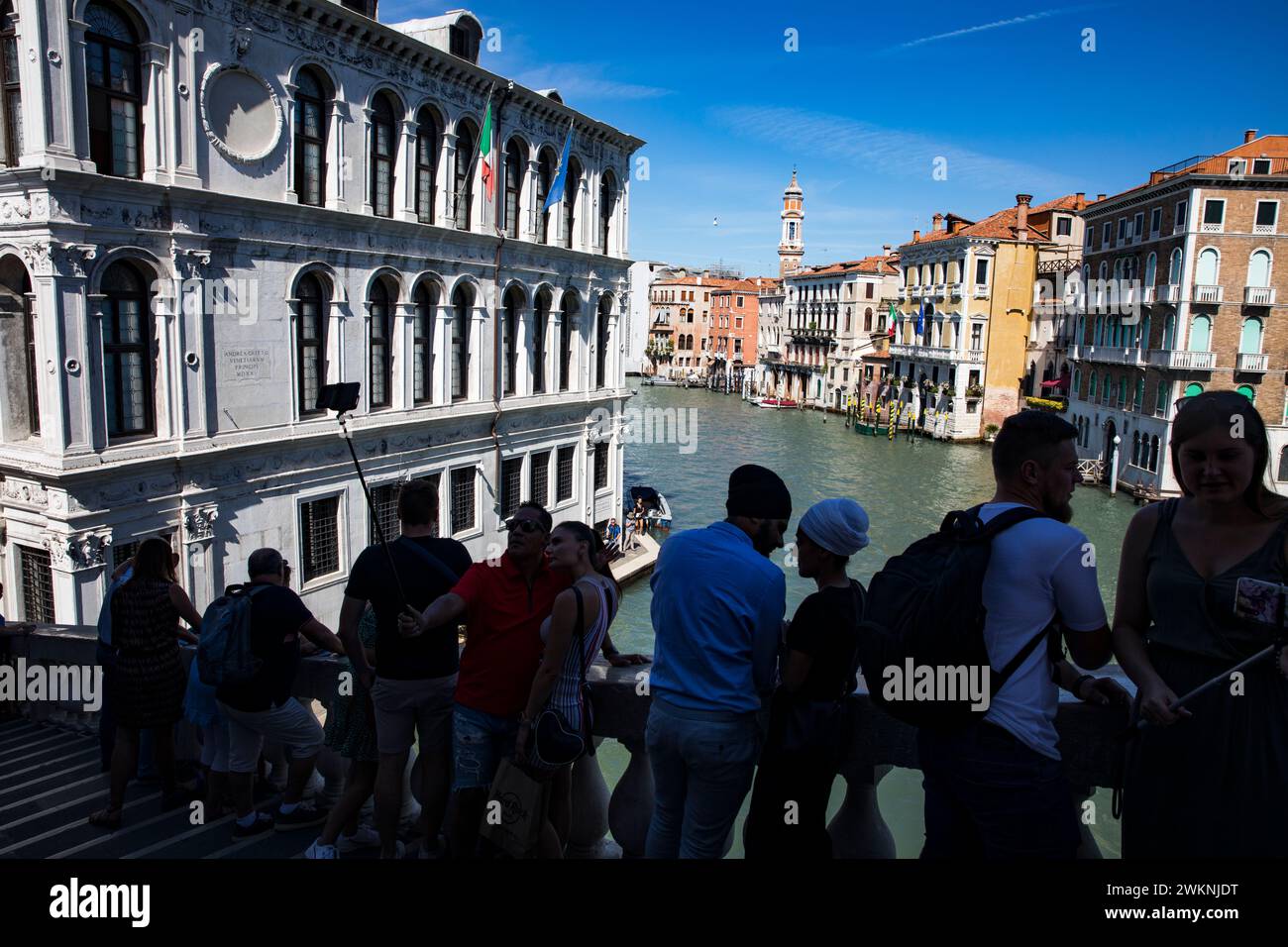The Rialto Bridge is one of four bridges over the Grand Canal but was ...