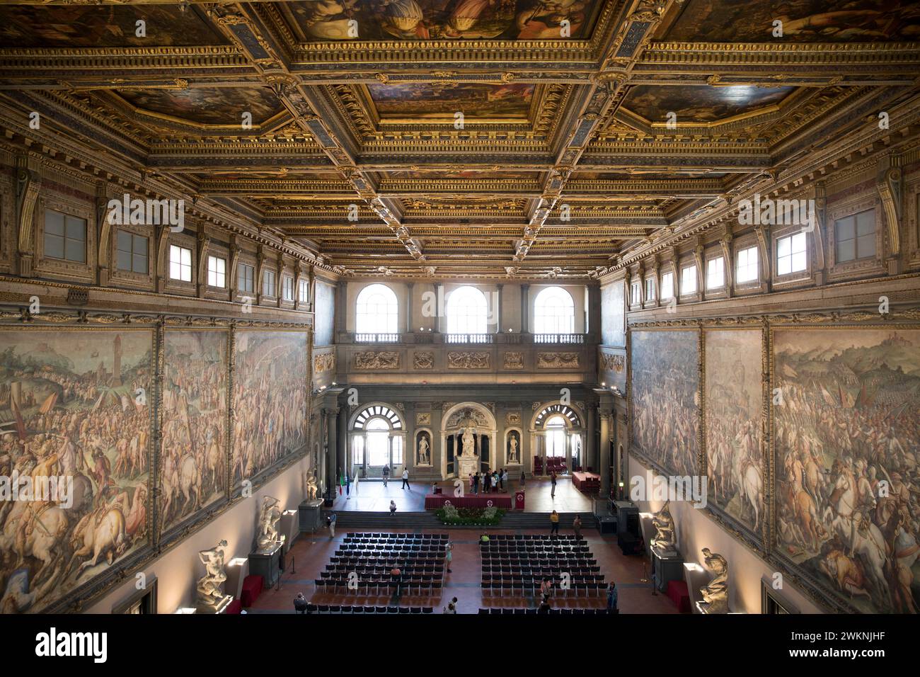 The Sala dei Cinquecento, or the 500-man assembly room, where work by ...