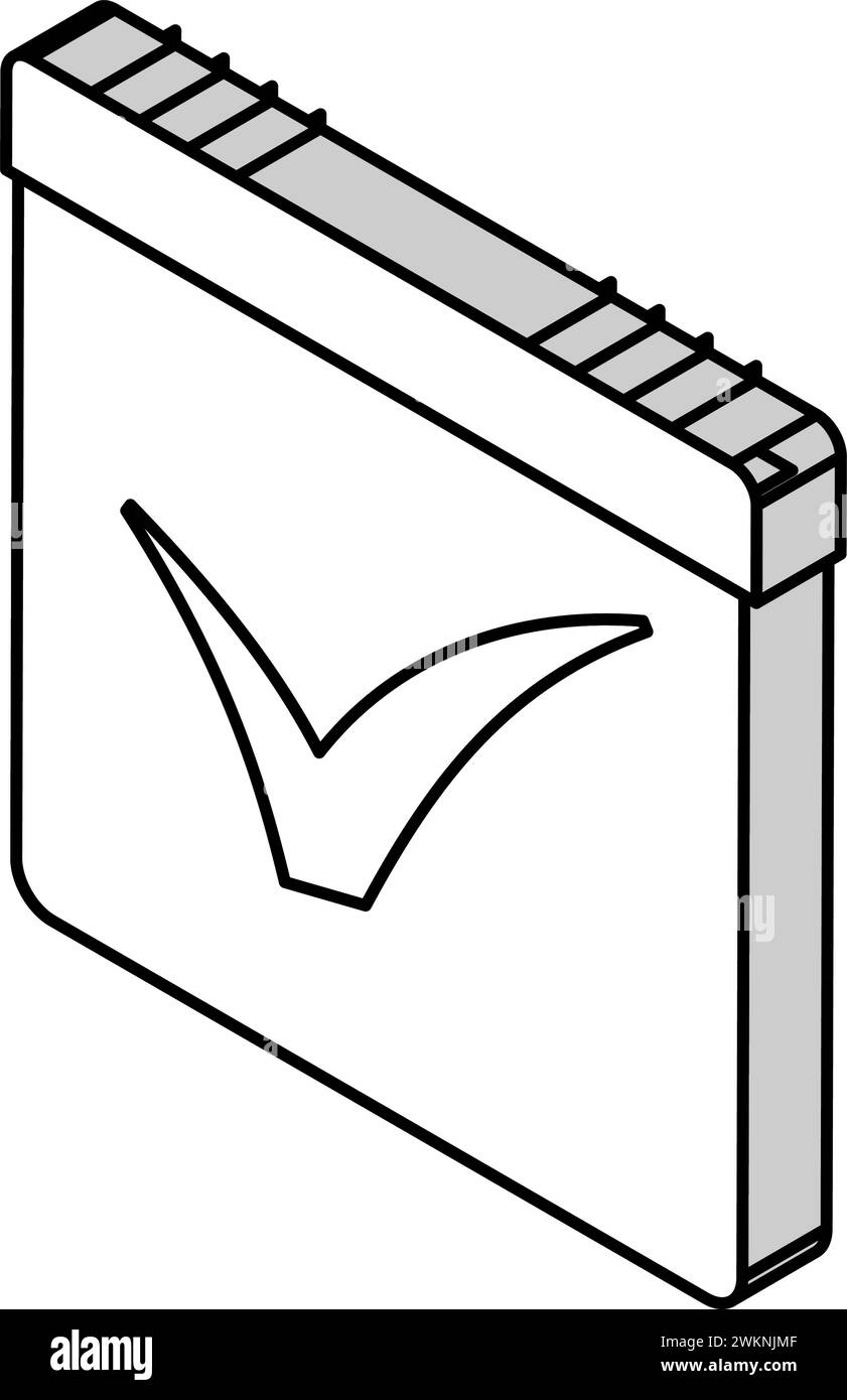 calendar check mark isometric icon vector illustration Stock Vector ...