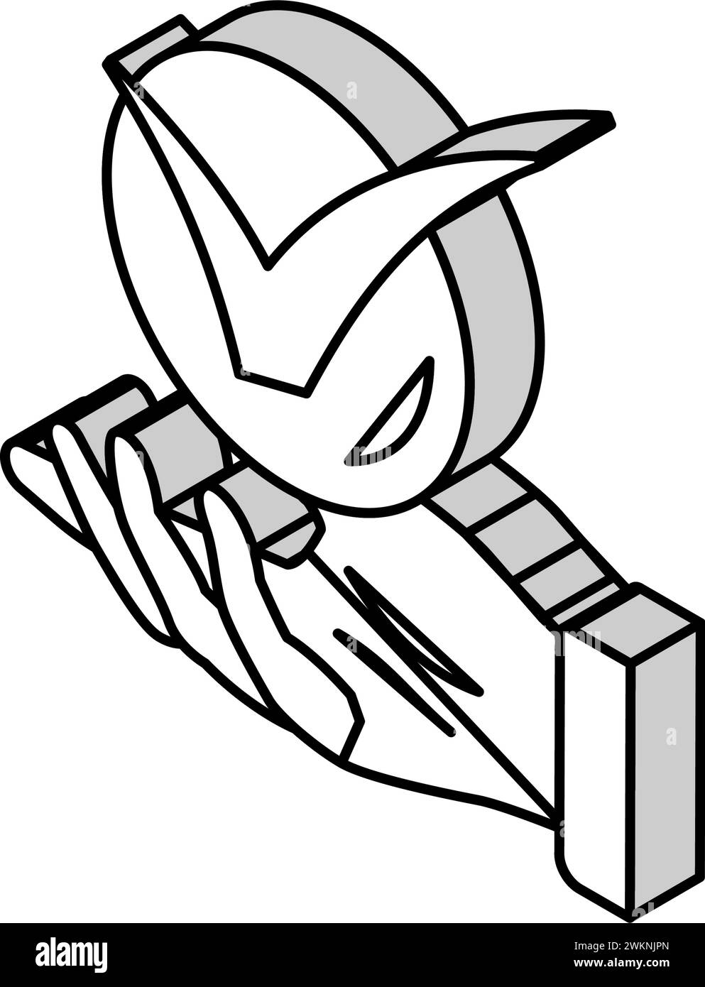 hand check mark isometric icon vector illustration Stock Vector Image ...