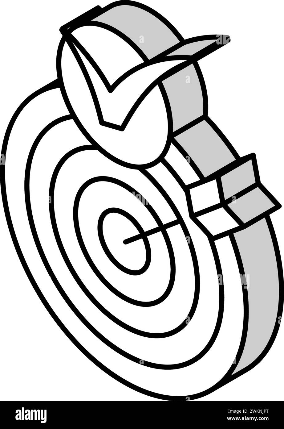 arrow target check mark isometric icon vector illustration Stock Vector ...