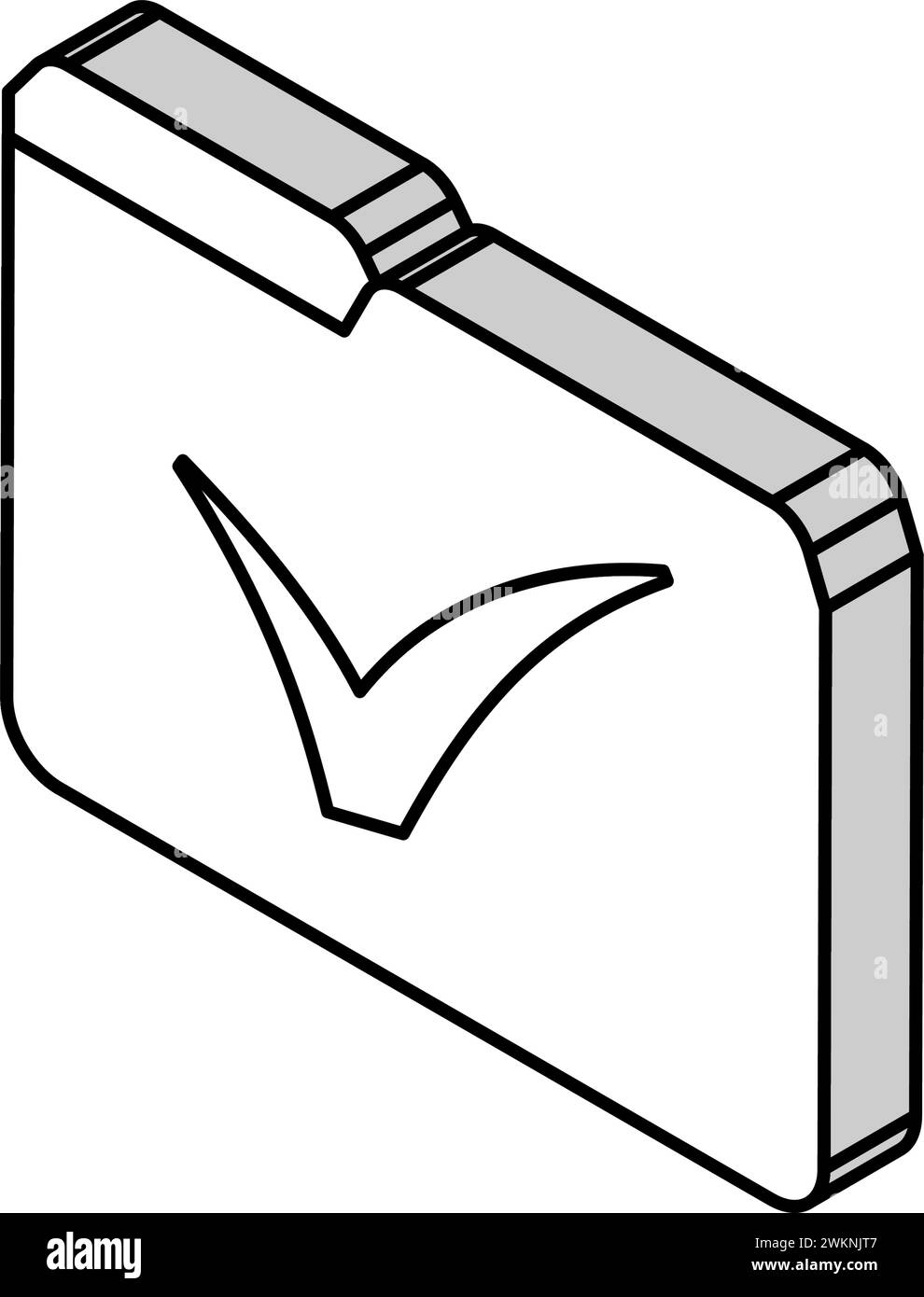 folder check mark isometric icon vector illustration Stock Vector Image ...