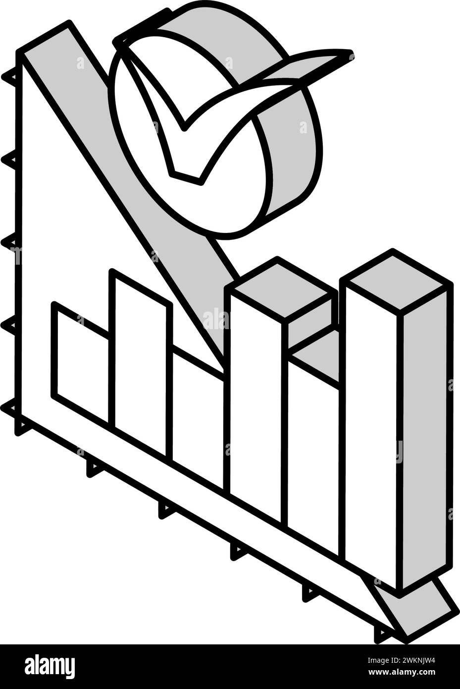 graph check mark isometric icon vector illustration Stock Vector Image ...
