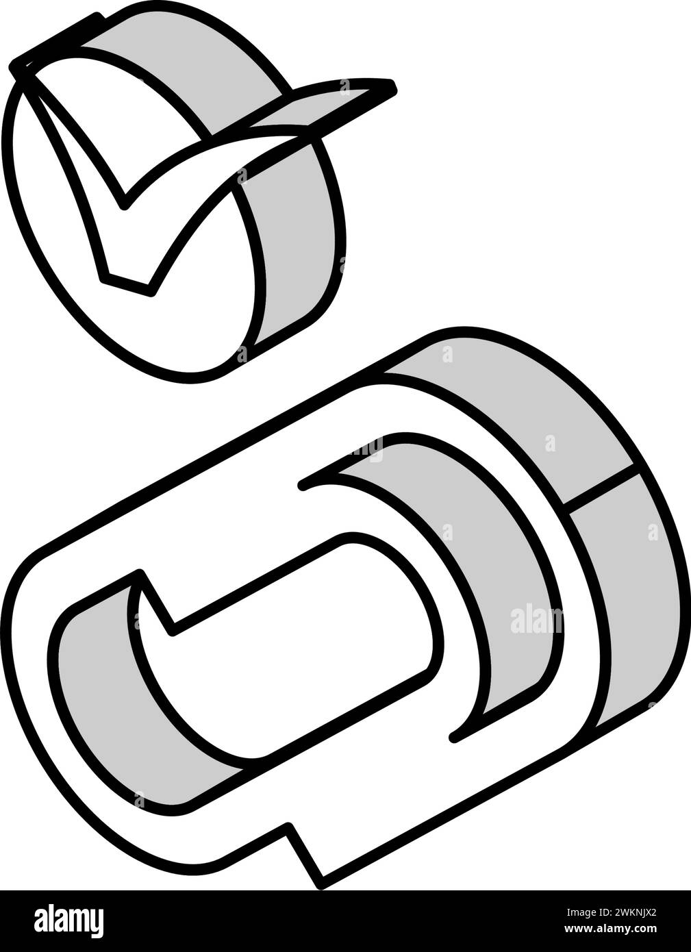 paper clip check mark isometric icon vector illustration Stock Vector ...