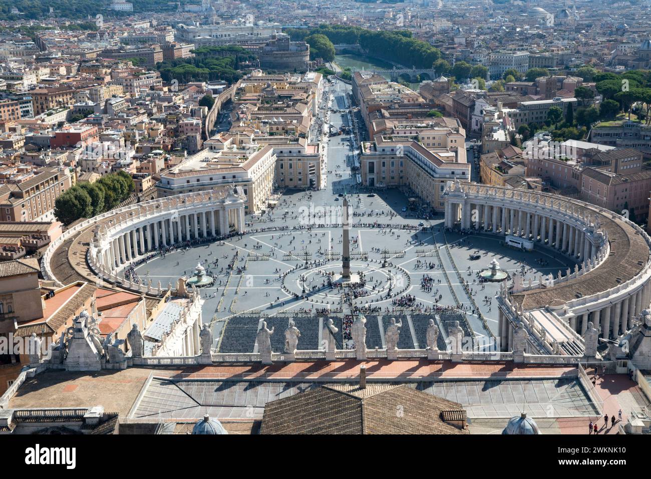 St Peter's Square as seen from the viewing area of St Peter's Basilica ...
