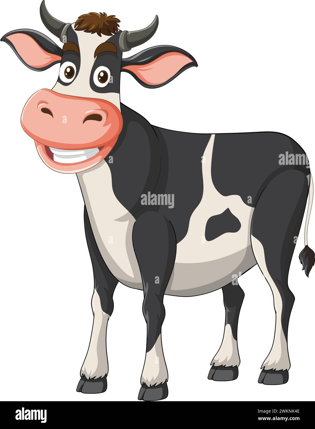 Vector illustration of a happy, smiling cow Stock Vector Image & Art ...