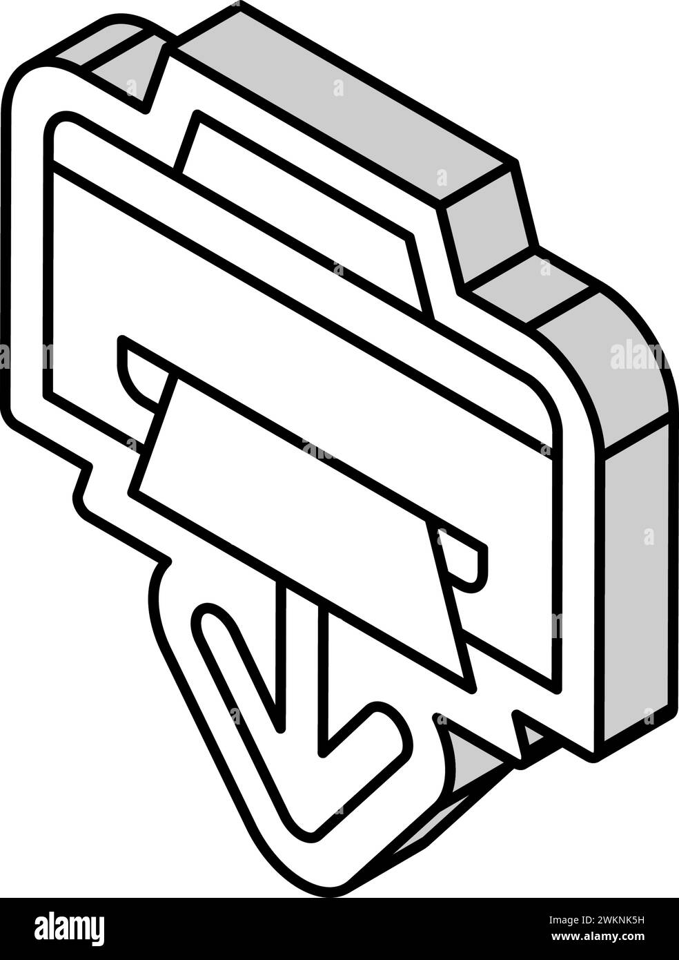 printer loading document isometric icon vector illustration Stock ...