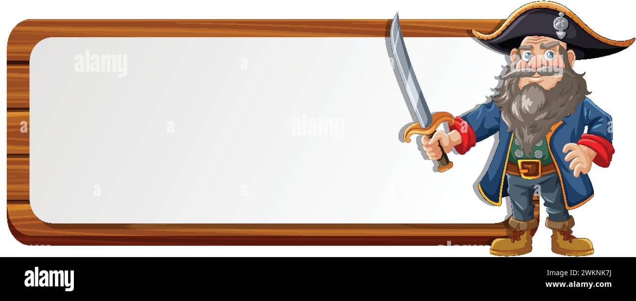 Cartoon captain pirate holding sword Stock Vector Images - Alamy