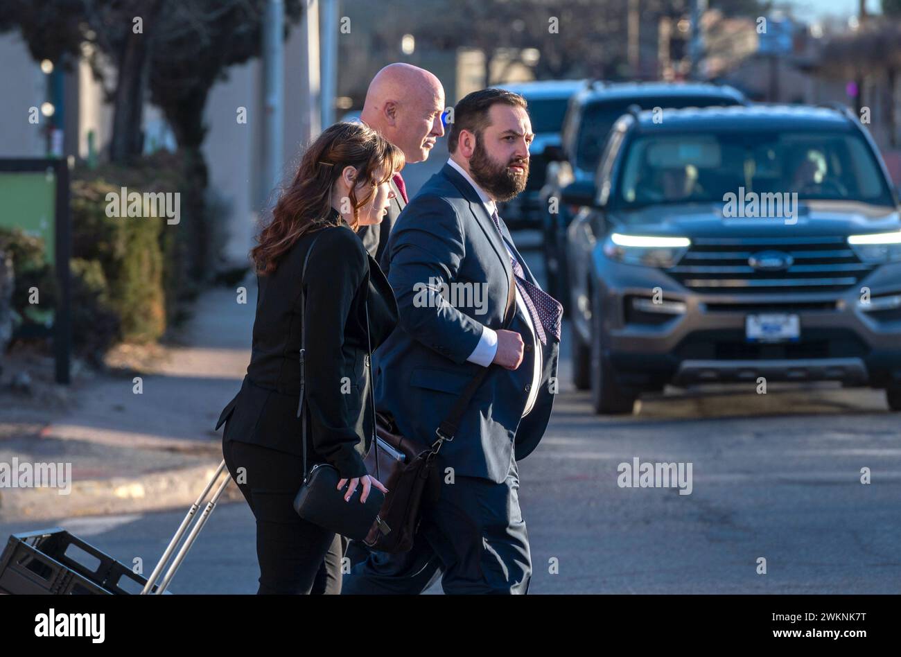 Hannah Gutierrez-Reed, left, with her attorneys Jason Bowles, center ...