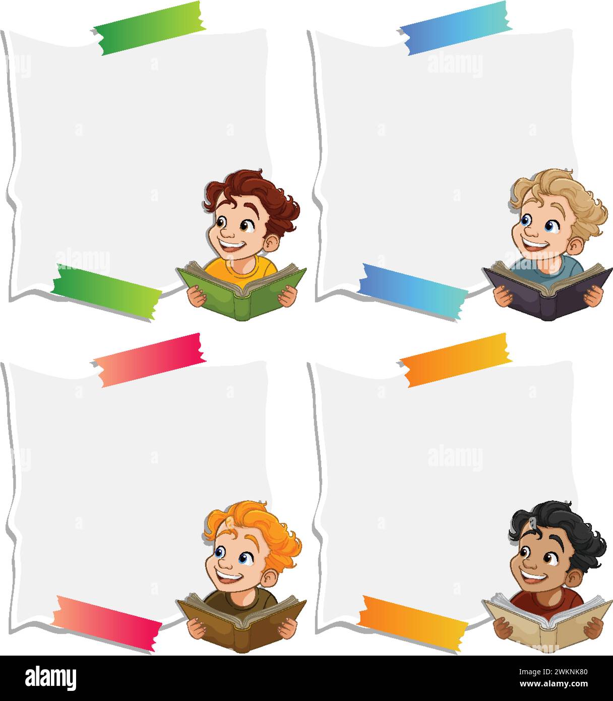 Animated cartoon background happy kids Stock Vector Images - Alamy