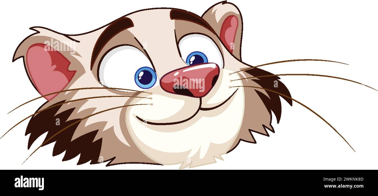 Vector graphic of a smiling, playful weasel character Stock Vector ...