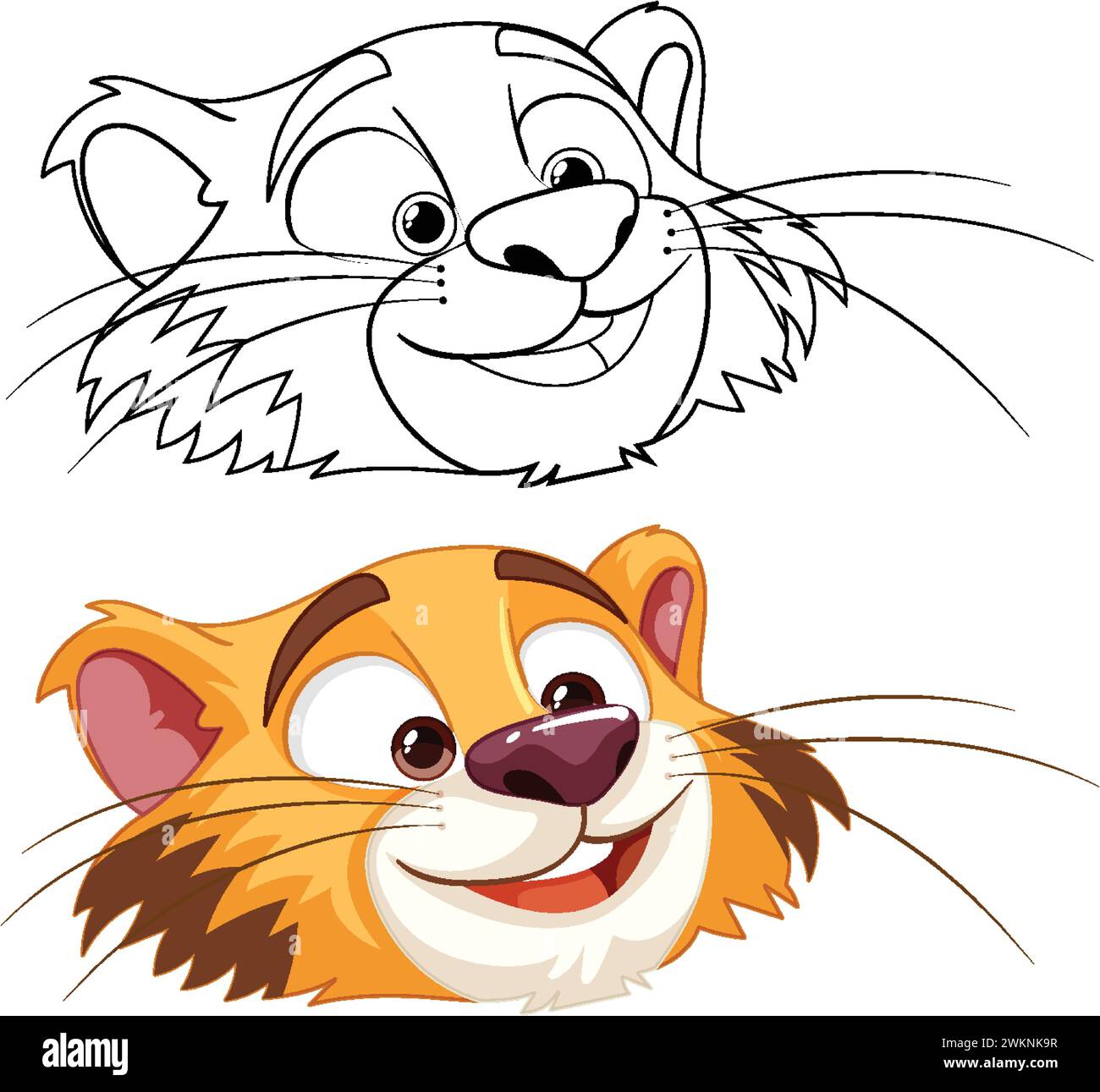 Vector graphics of a smiling tiger character Stock Vector Image & Art ...