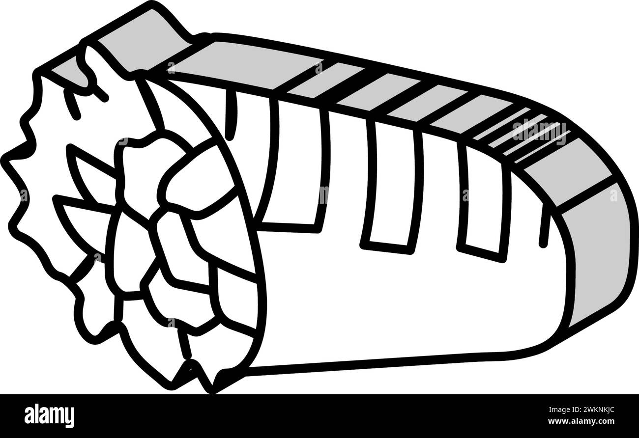 gyro wrap greek cuisine isometric icon vector illustration Stock Vector ...