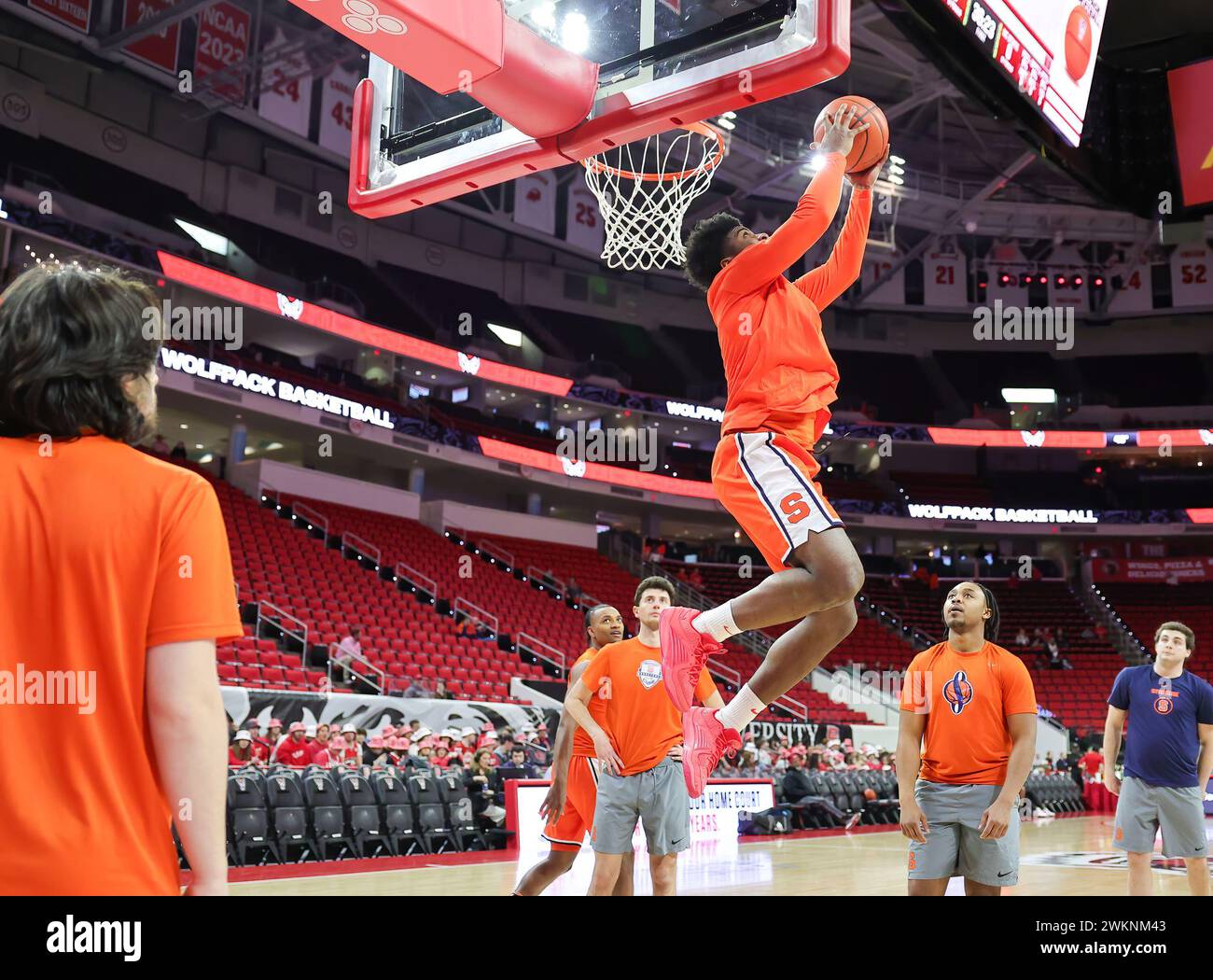 Raleigh, North Carolina, USA. 20th Feb, 2024. Syracuse Orange players ...