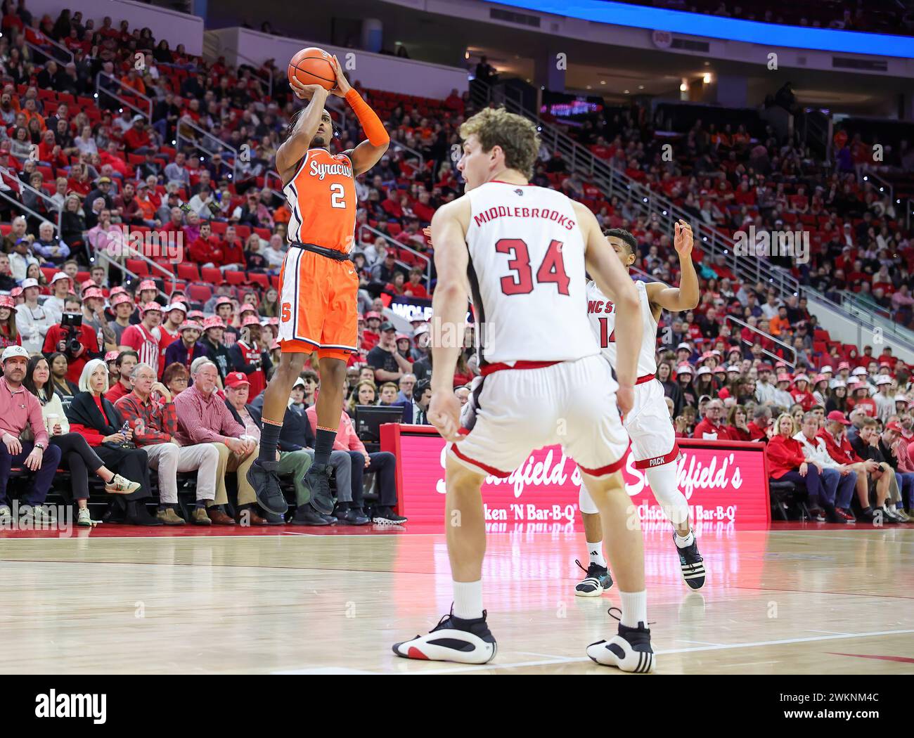 Raleigh, North Carolina, USA. 20th Feb, 2024. Syracuse Orange guard JJ ...