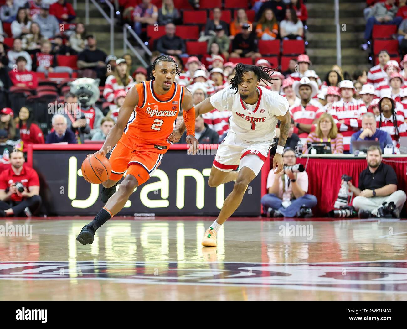 Raleigh, North Carolina, USA. 20th Feb, 2024. Syracuse Orange guard JJ ...