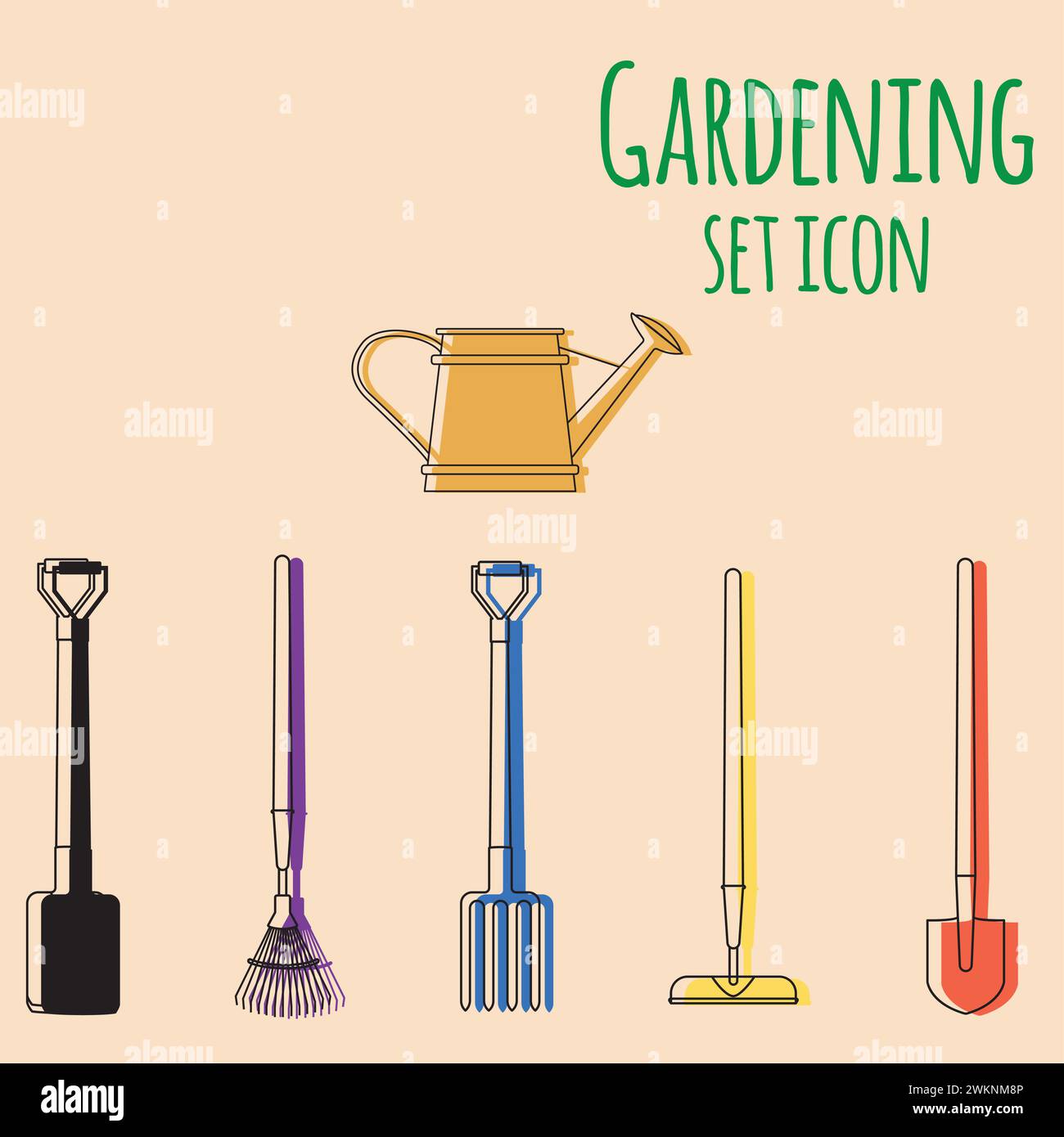 Set of gardening tool icons Vector Stock Vector Image & Art - Alamy