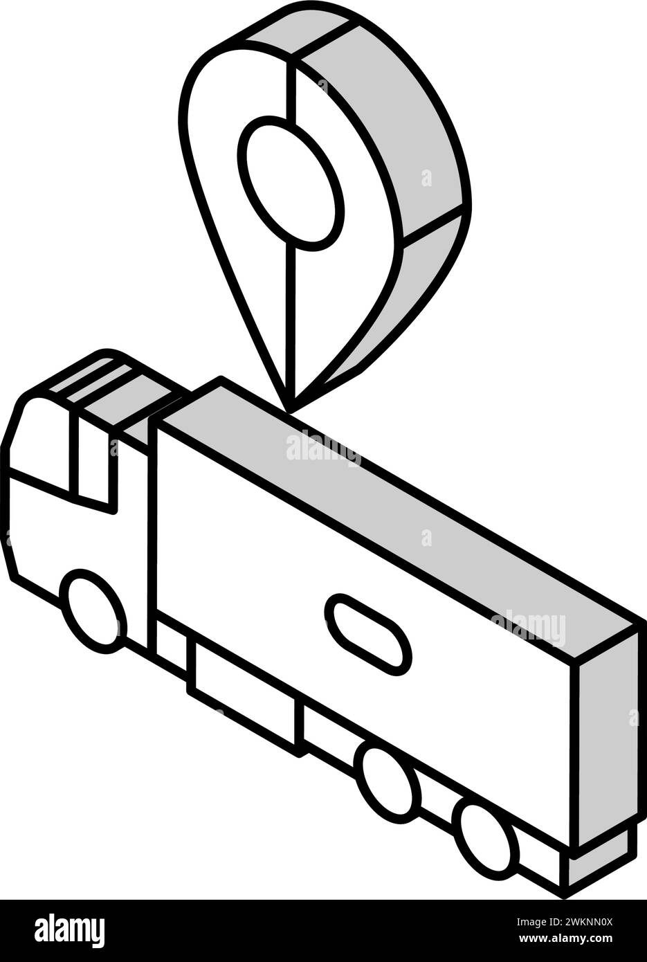 truck map location isometric icon vector illustration Stock Vector ...