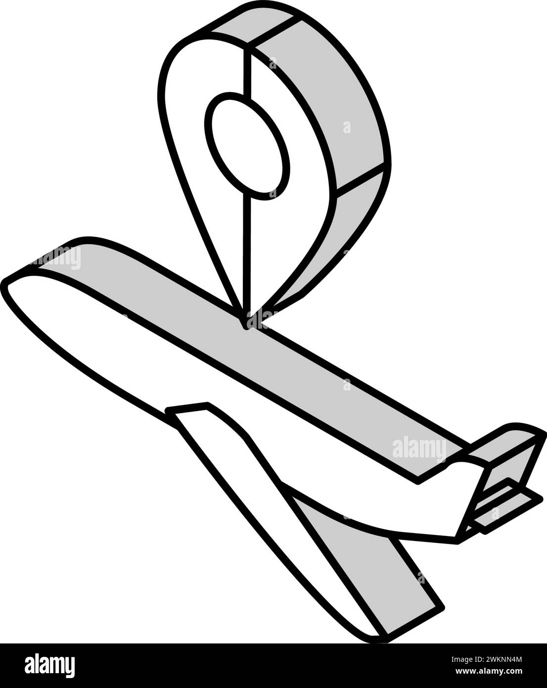 airplane map location isometric icon vector illustration Stock Vector ...
